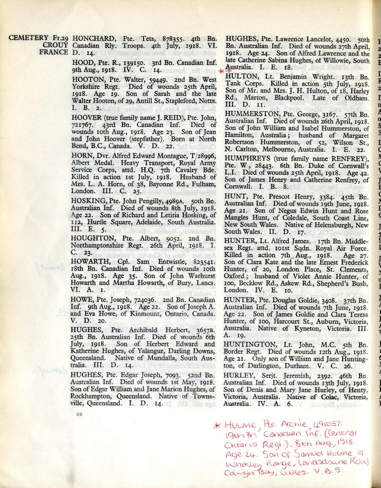 Howarth, Samuel Entwhistle: Service no. 823541 – History of the 18th ...
