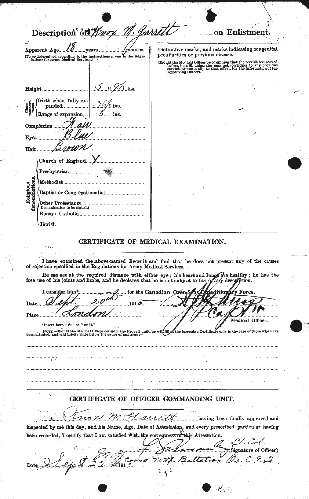 Garrett, Knox Mathew: Service no. 123568 (Military Medal and Bar ...