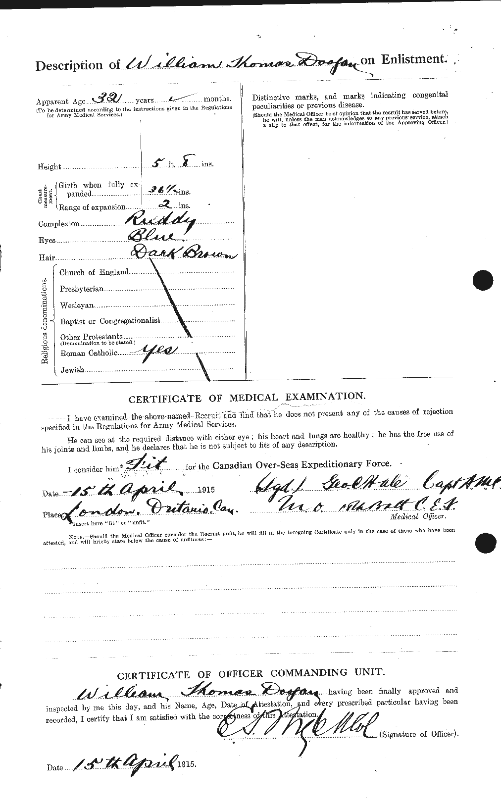 Doogan, William Thomas: Service no. 54327 – History of the 18th ...