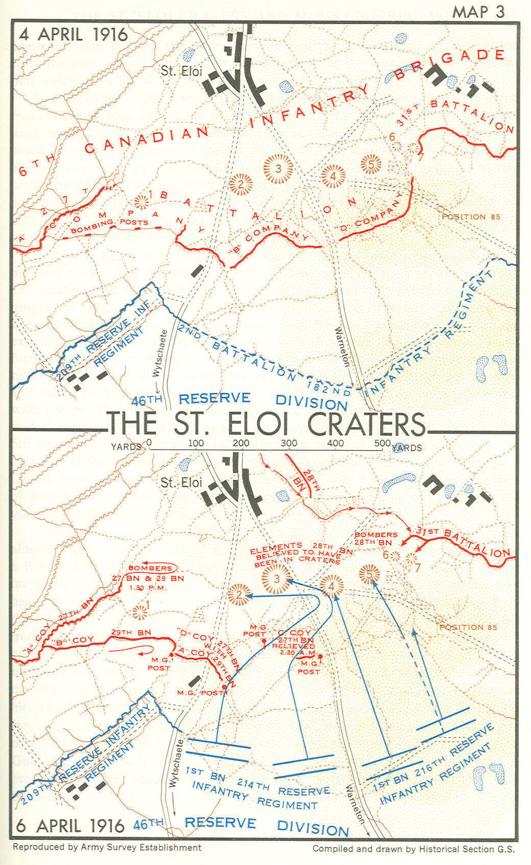 St. Eloi Maps and Images – History of the 18th Battalion CEF, "The ...