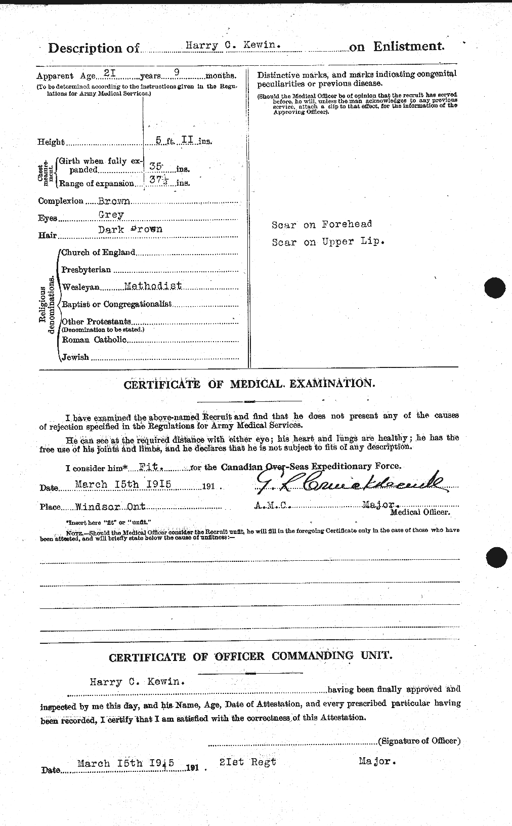 Kewin, Harry Corlett: Service no. 54337 – History of the 18th Battalion ...