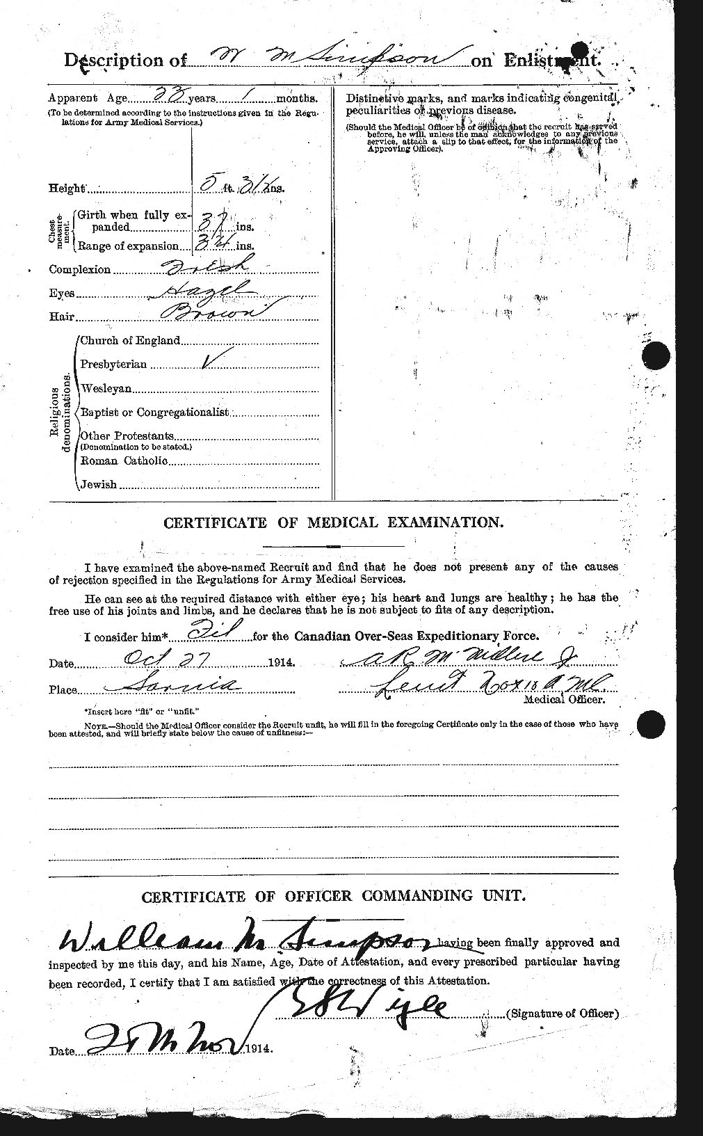 Simpson, William McMath: Service no. 53620 – History of the 18th ...