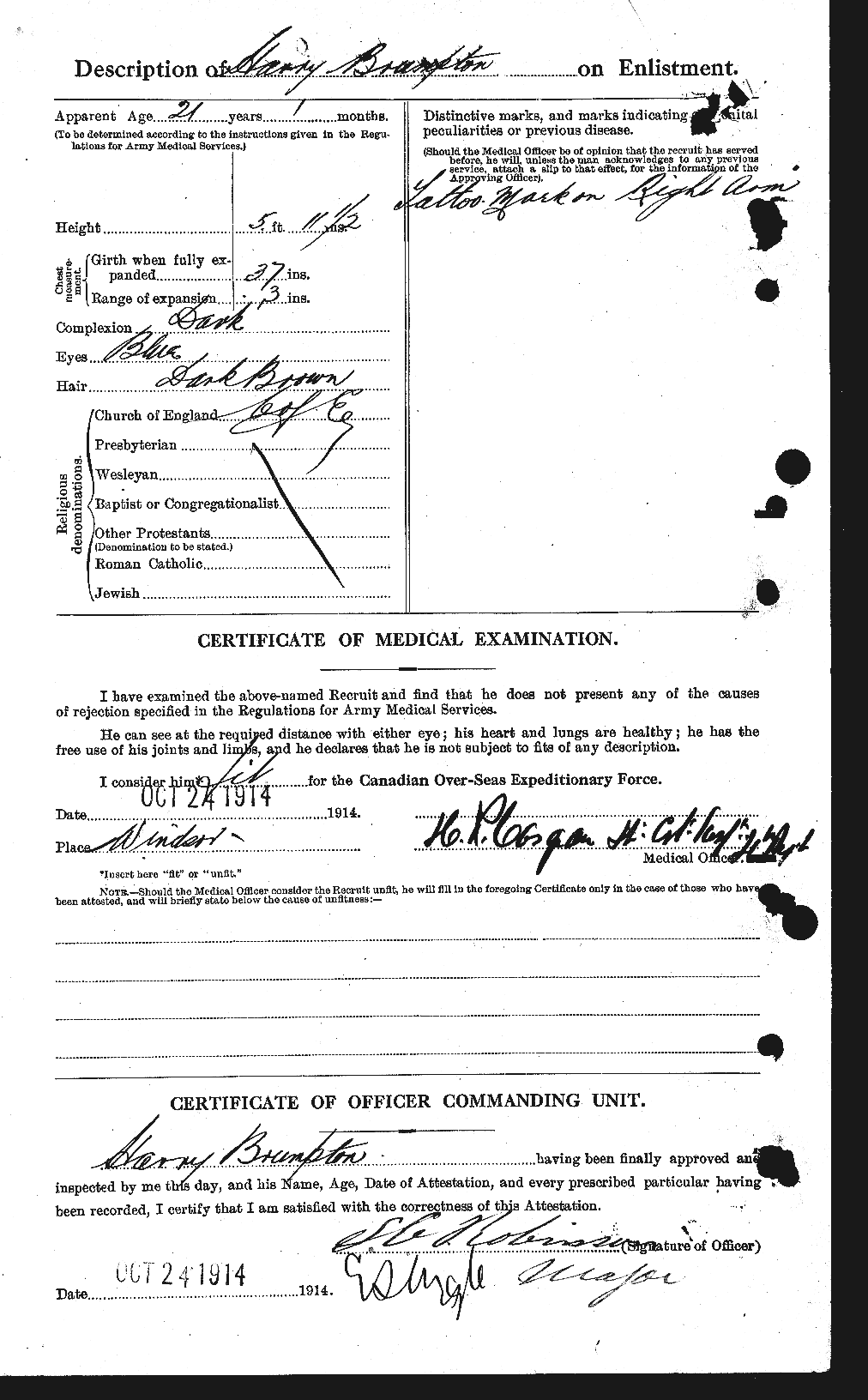 Brumpton, Harry: Service no. 53207 – History of the 18th Battalion CEF ...