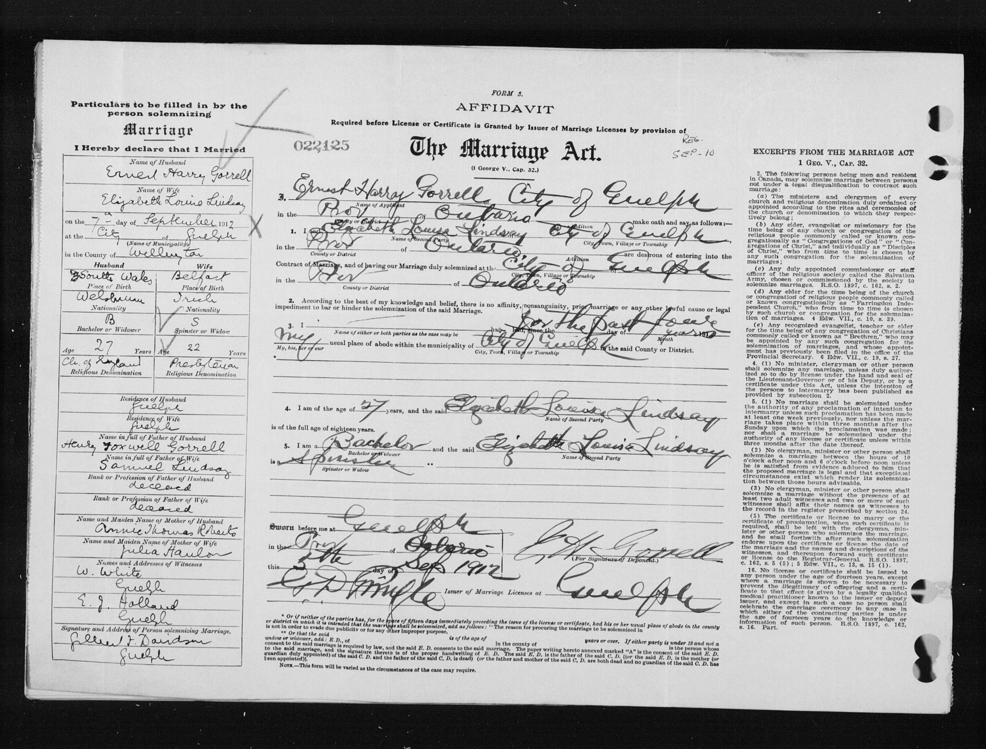 Gorrell, Ernest Henry (Harry): Service no. 54255 – History of the 18th ...